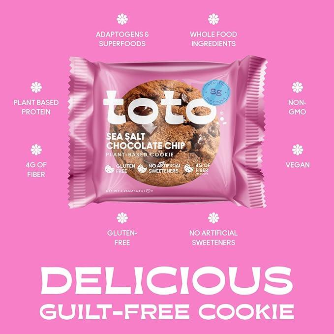 Toto Vegan Sea Salt Chocolate Chip Cookies | High Fiber & Protein ...