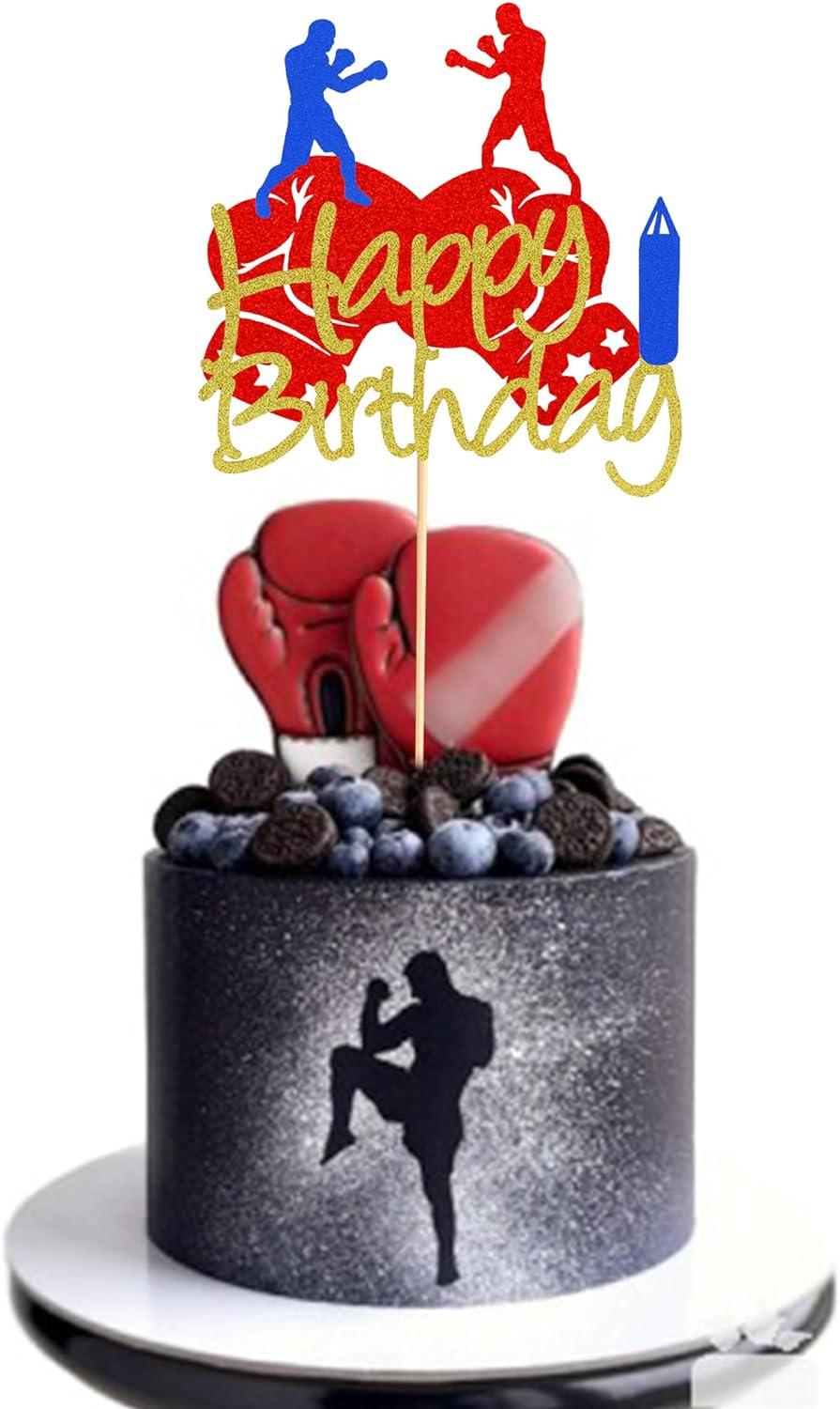 Arthsdite 1Pc Boxing Happy Birthday Cake Topper Boxing Gloves Cake ...