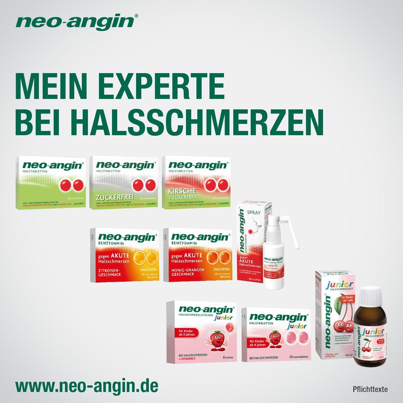 Neo-Angin Benzydamin Sore Throat Tablets | Sugar-Free Lemon Flavor | 20 ...