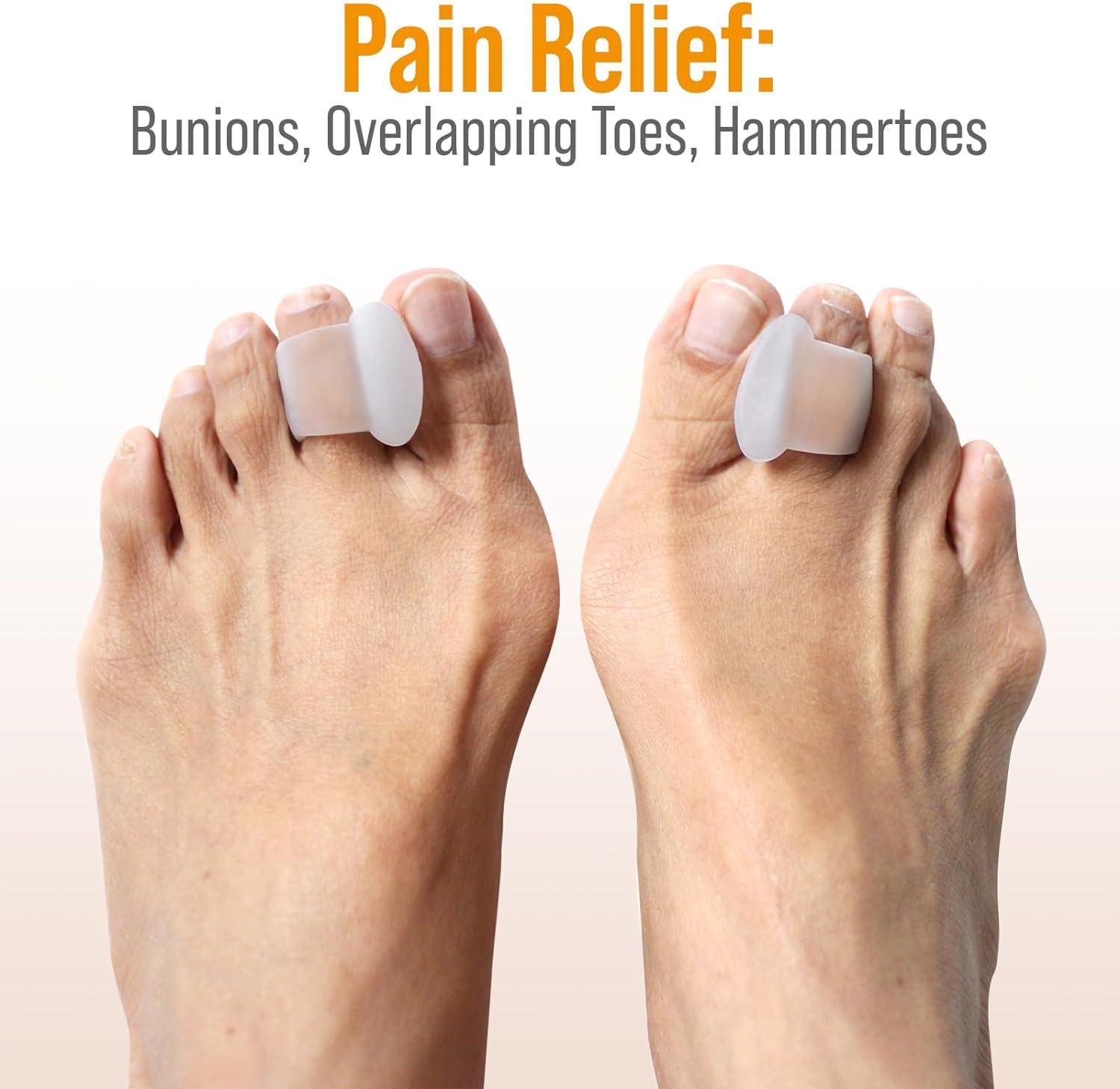 6-Pack Clear Gel Toe Separators for Overlapping Toes - Pain Relief ...