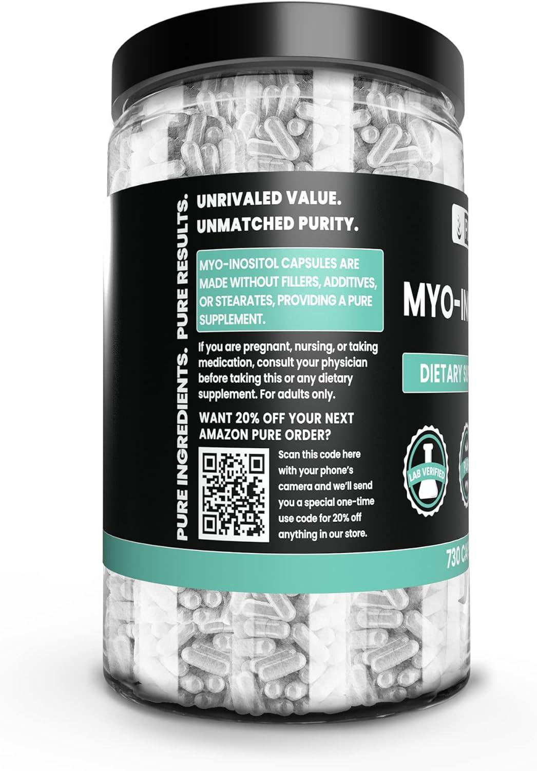 Pure Original Myo-Inositol Capsules - 730 Count (Pack of 1) | Lab ...