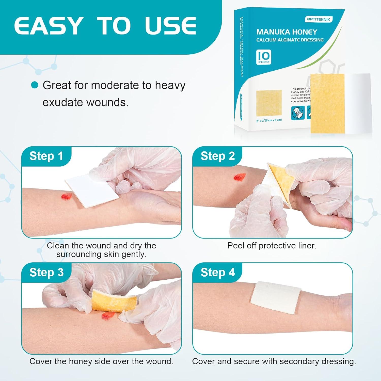 Buy Manuka Honey Calcium Alginate Wound Dressing | Medical Grade Wound ...