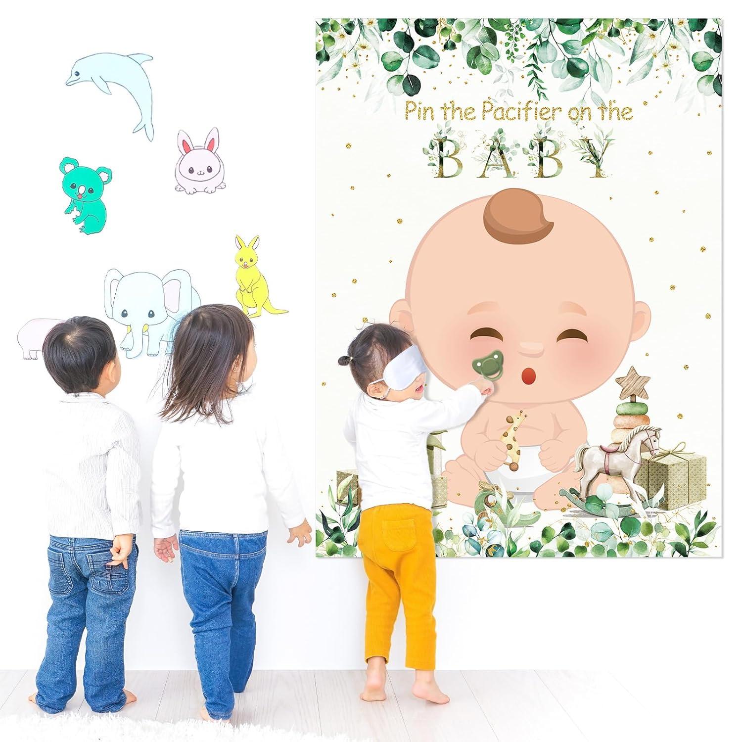 Sinmoe Pin the Pacifier Game - Baby Party Decorations | 24 Stickers ...