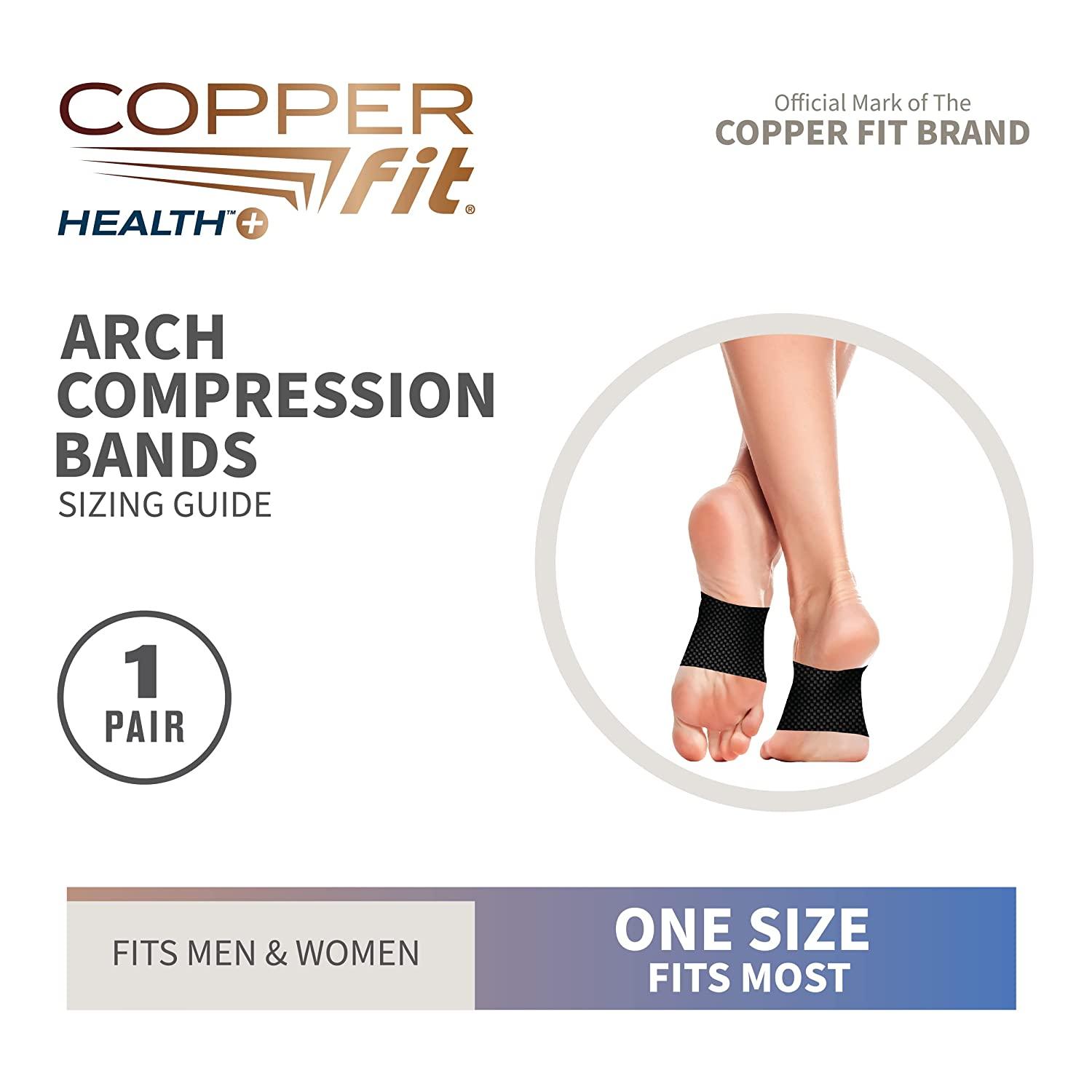 Copper Fit Arch Relief Compression Bands - Black | Unisex Health ...