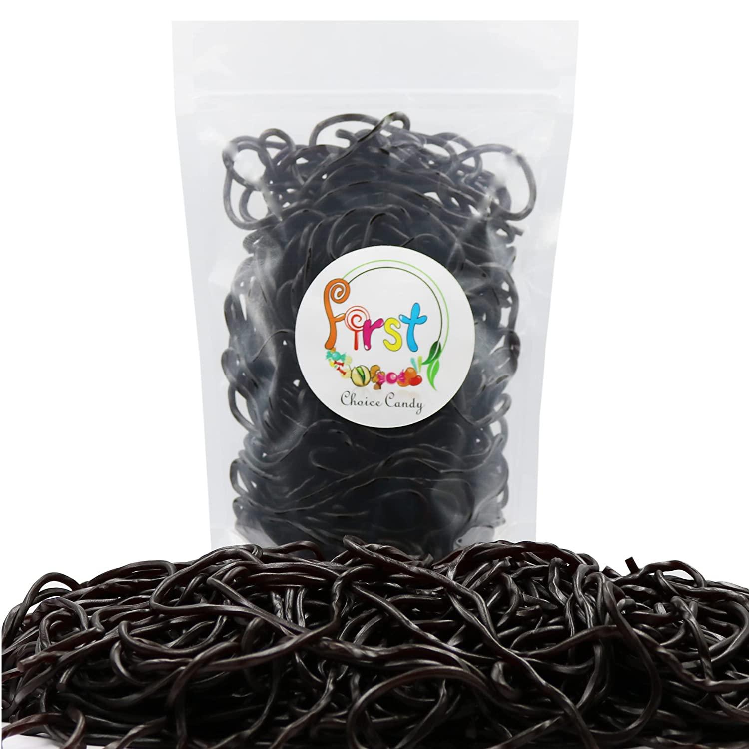 Gummy Juicy Laces (Black Licorice 1 Pound) Black Licorice 1 Pound (Pack ...