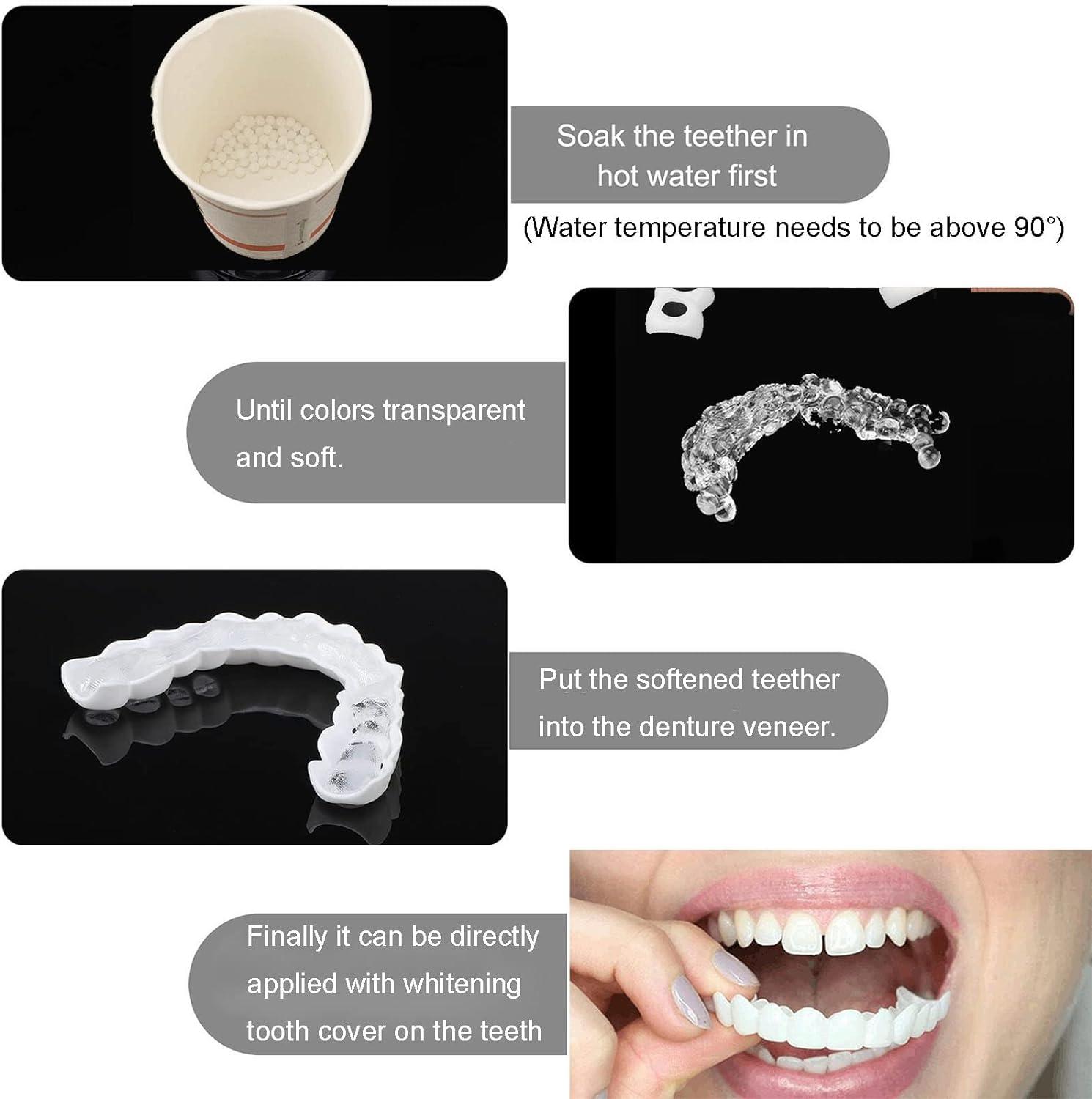 Flipped Warm Dentures - 2 Pairs of Provisional False Teeth for Missing ...