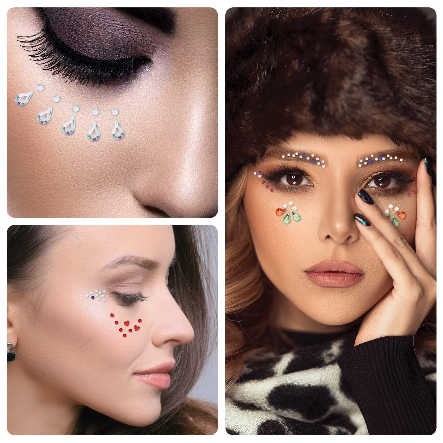 9 Sheets Festival Face Gems - Self-Adhesive Jewels Stickers for Makeup ...