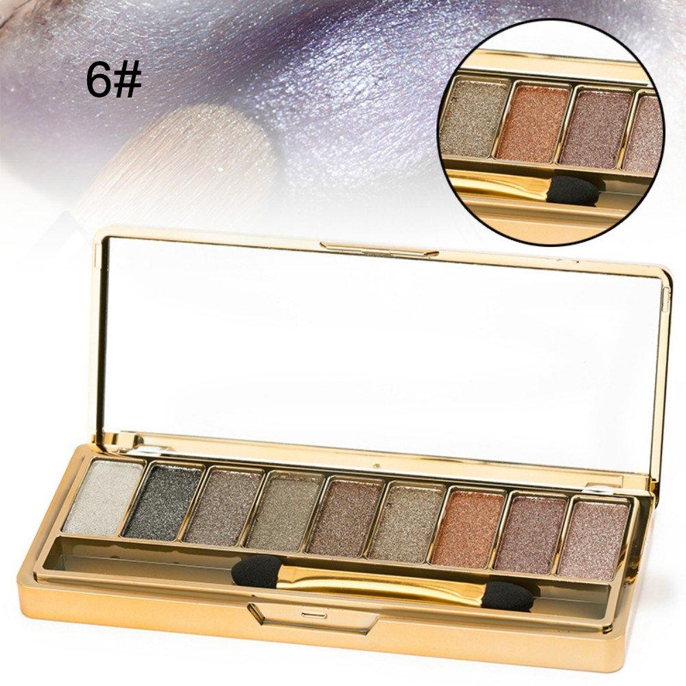 Sparkle Eyeshadow Palette - 9 Colors Shimmer Makeup Set with Brush ...