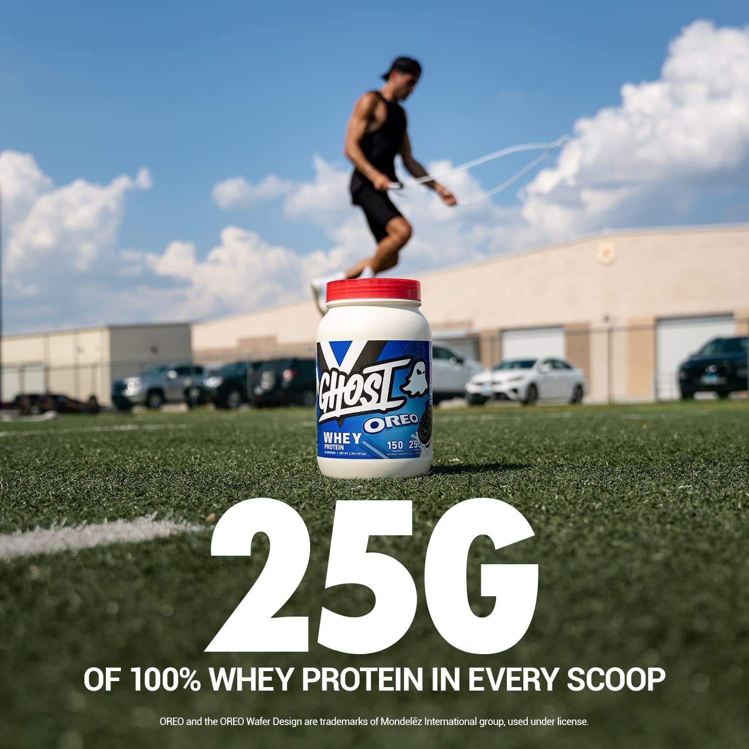 Ghost Whey Protein Powder Oreo 2lb Tub 25g Of Protein Cookies And Cream Flavored Isolate