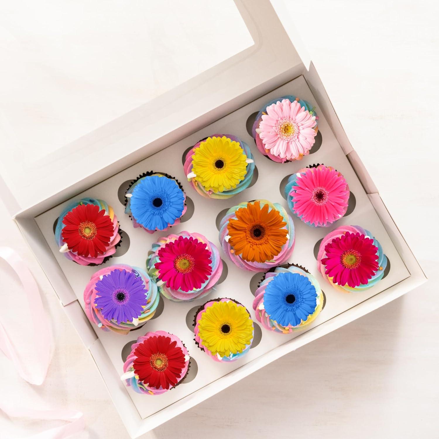 24 x Precut Gerbera Multicolour Flower Edible Wafer Paper 2D Floral ...