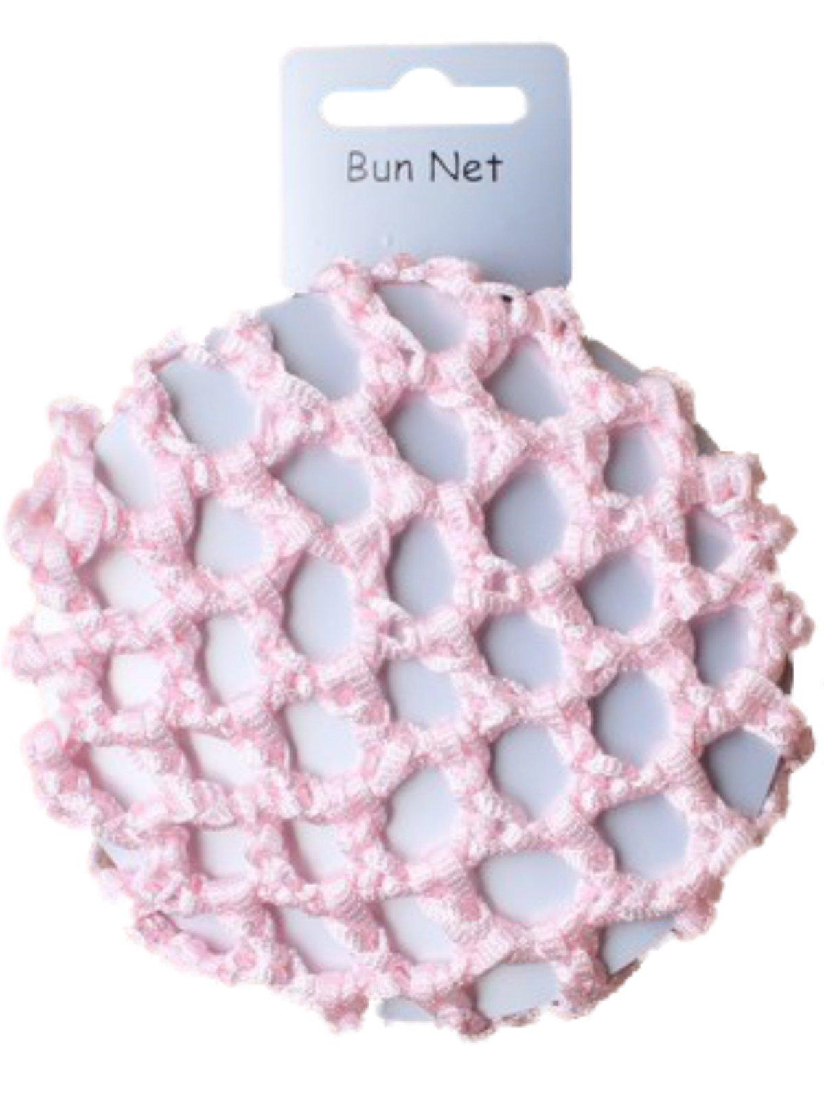 Girls Pink Knotted Ribbon Bun Hair Net - Ballet Dancewear & Bridal ...