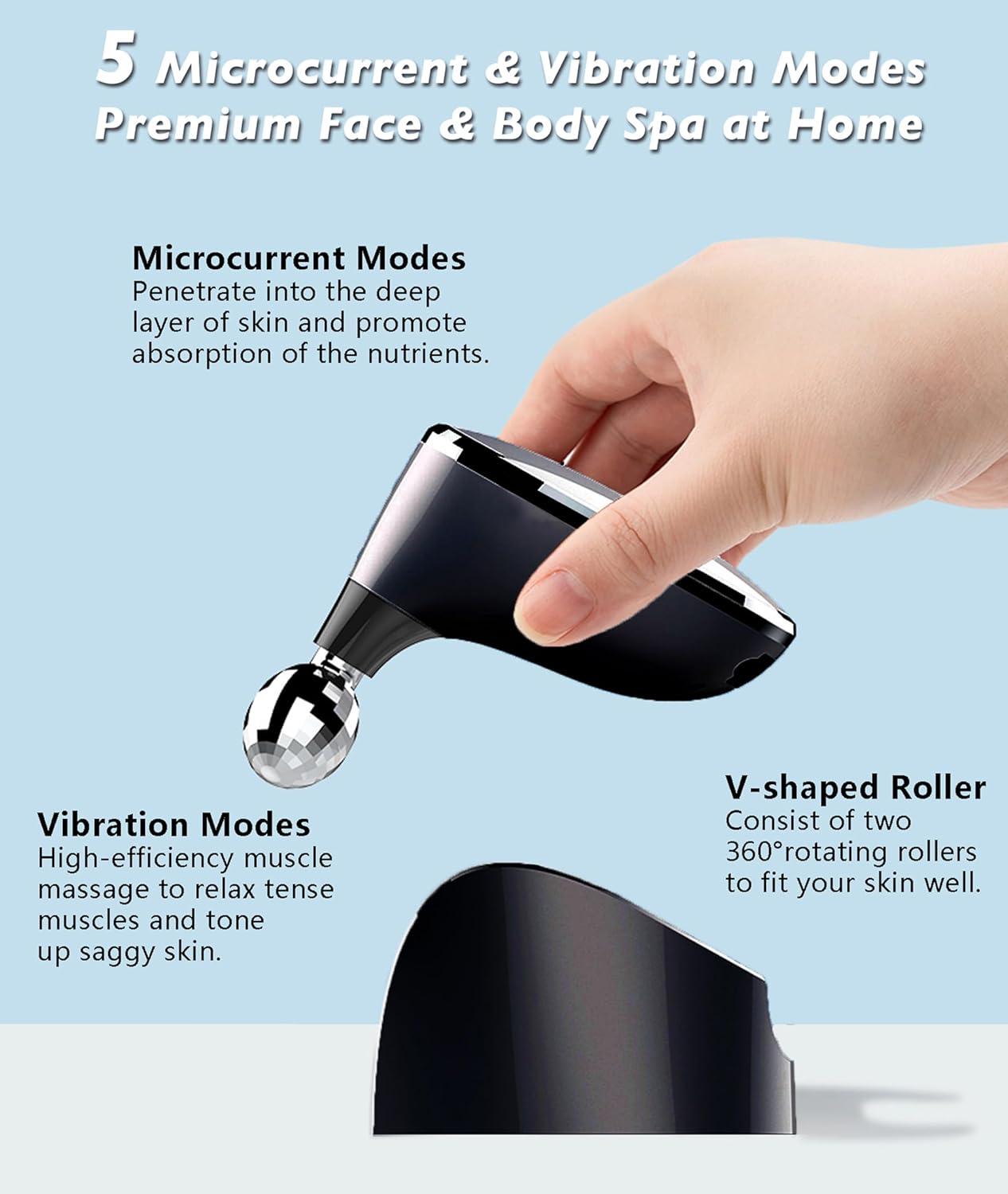 MCSYPOAL Microcurrent-Facial-Massager Face Roller Face Massager for ...