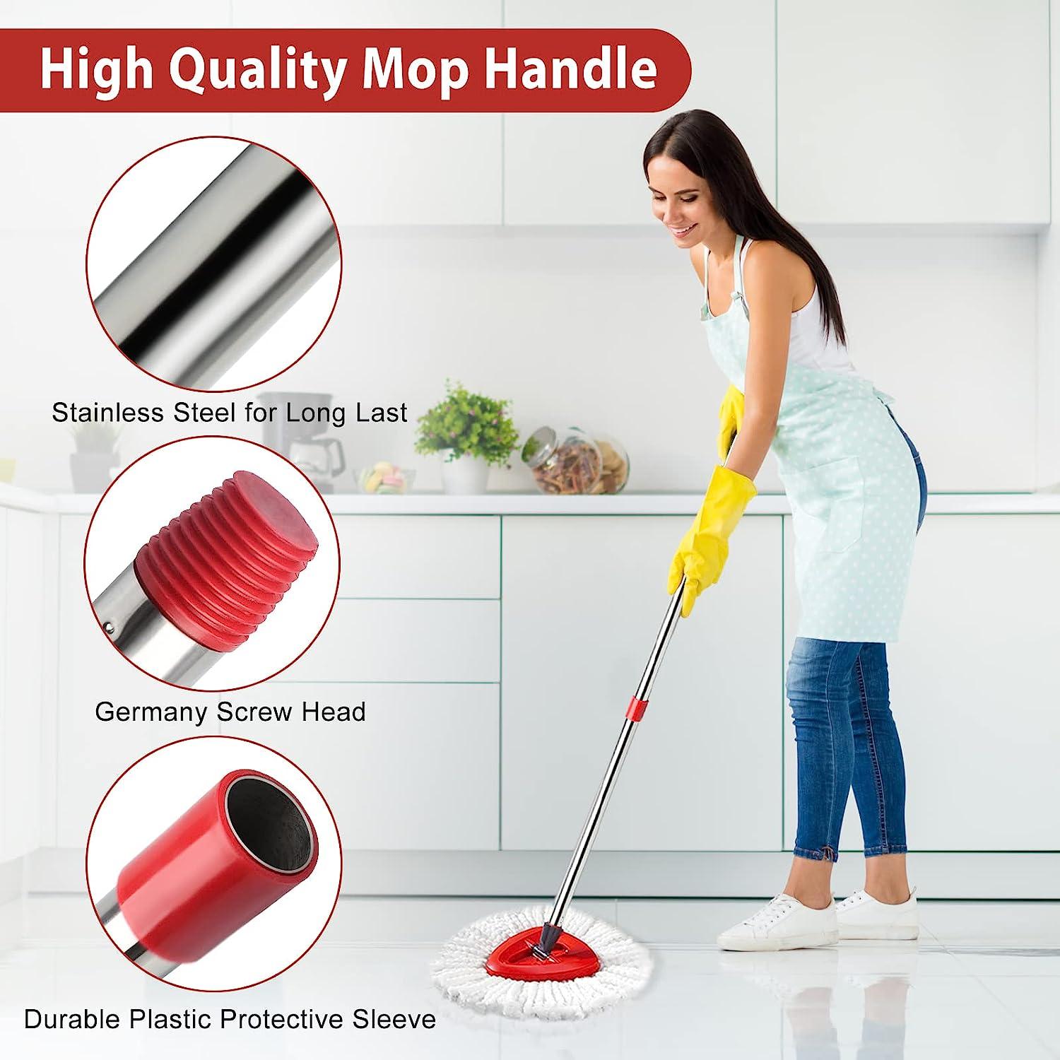 4-Section Spin Mop Replacement Handle - Compatible with O-Cedar ...
