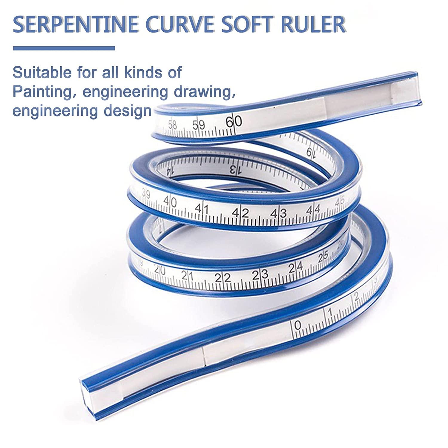 HLZC 2 Pieces 24 Inch Ruler Flexible Curve Ruler Rulers for Drawing ...