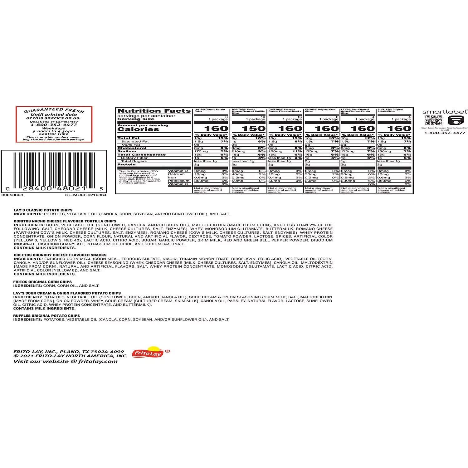 Frito Lay Big Grab Classic Mix Variety Chips 50ct - Buy Online Now ...