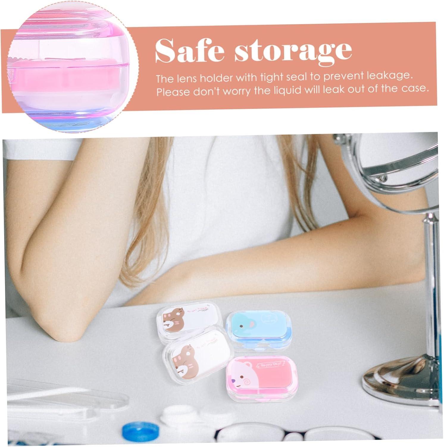 Hapinary Cartoon Contact Lens Case - 4 Boxes Eye Contact Lens Carrier ...