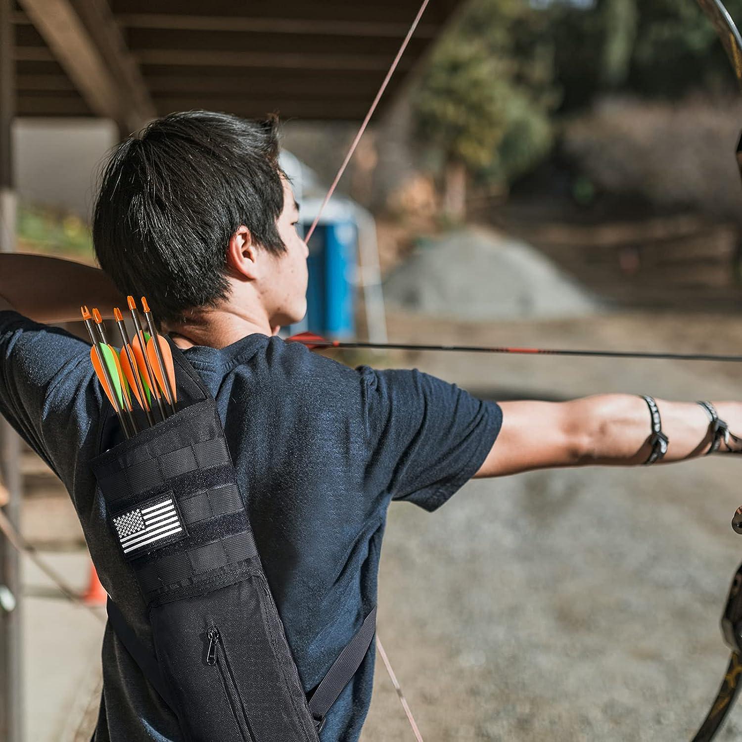 G4Free Archery Back Arrow Quiver with Molle System - Black Canvas ...