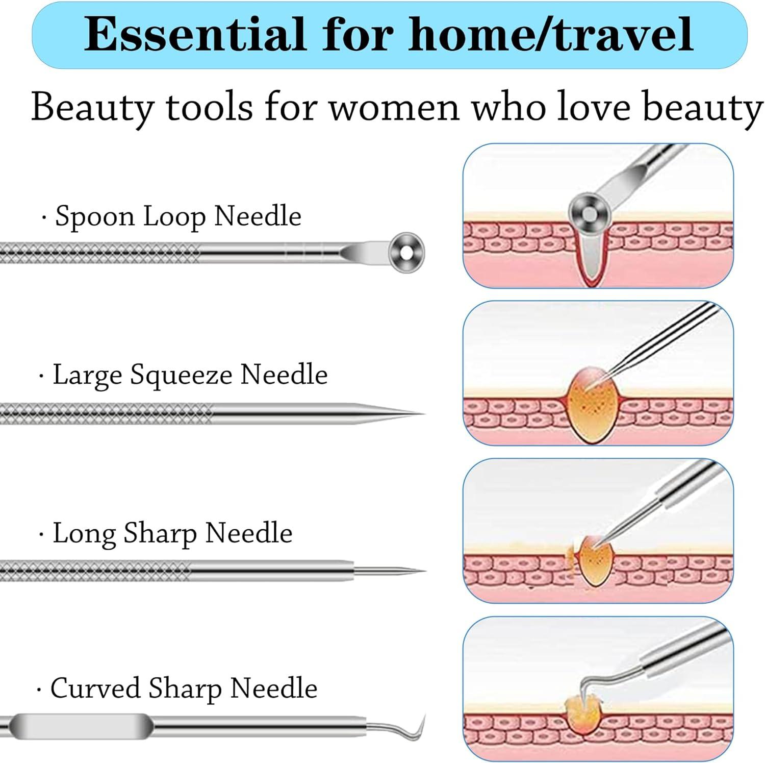 Blackhead Remover Tool 6 Piece Stainless Steel Black Head Revomer with ...