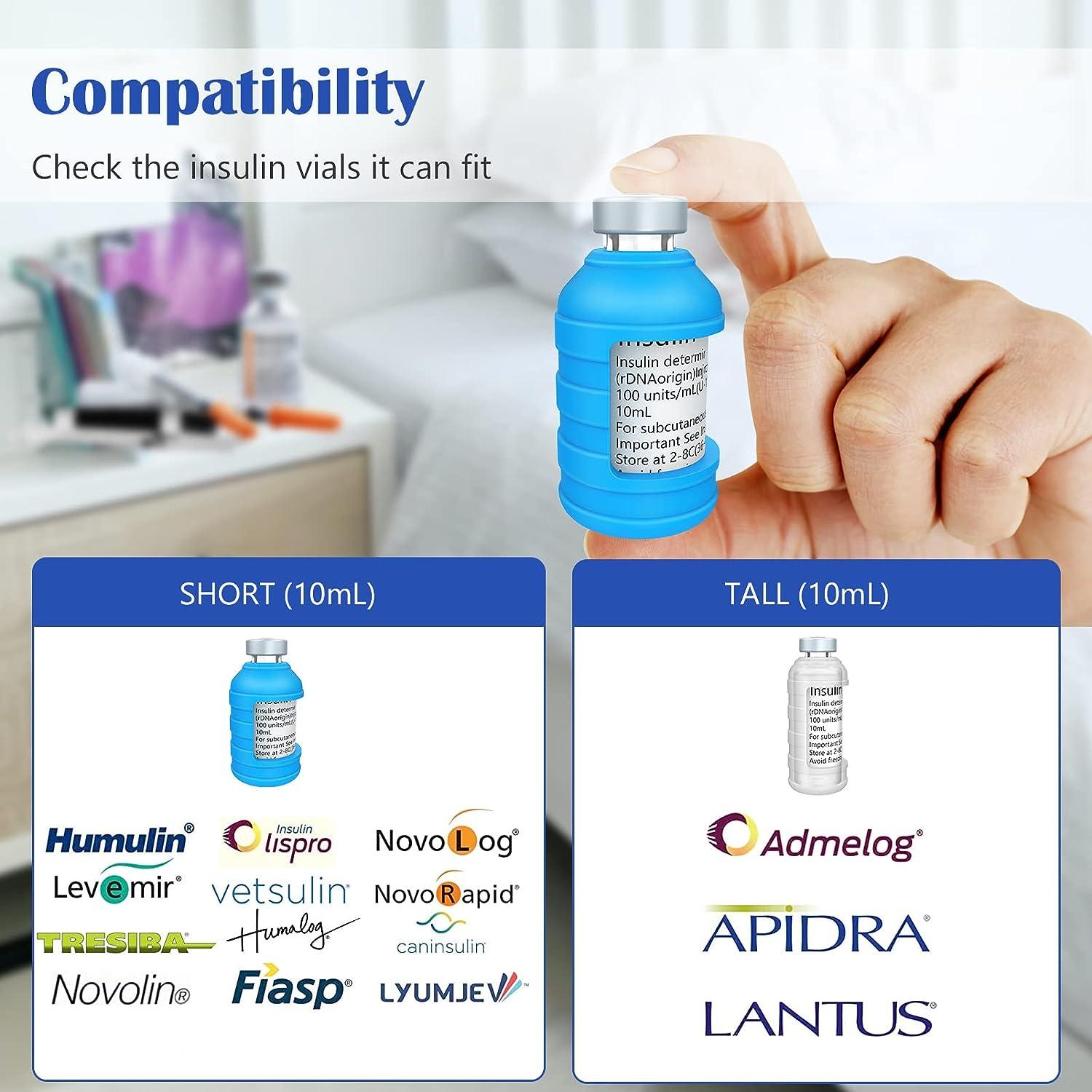 MEDMAX Insulin Via Bottle Protector Case - 2-Pack Silicone Sleeve for ...