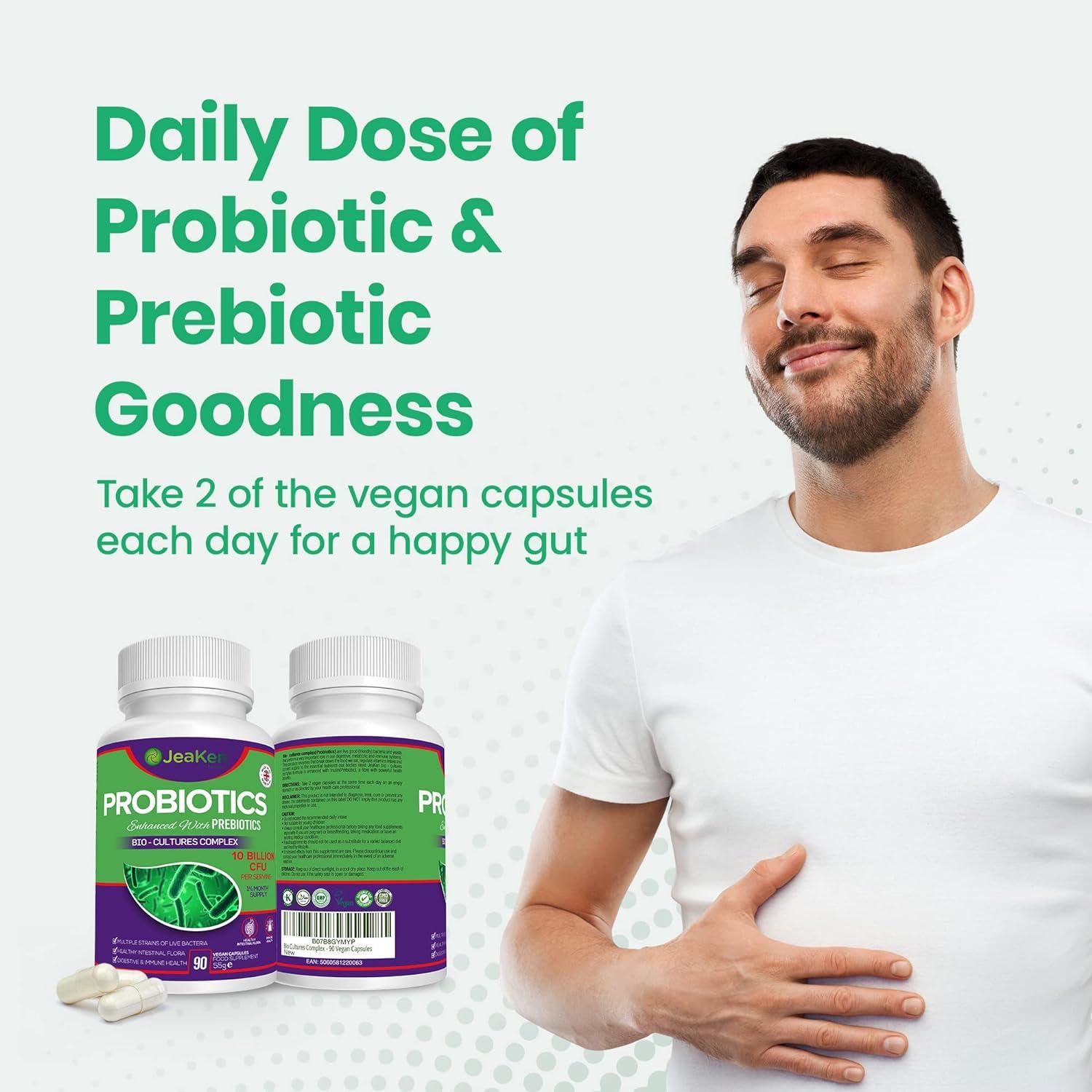 JeaKen Probiotics for Women and Men - Prebiotics-Enriched Gut Health ...