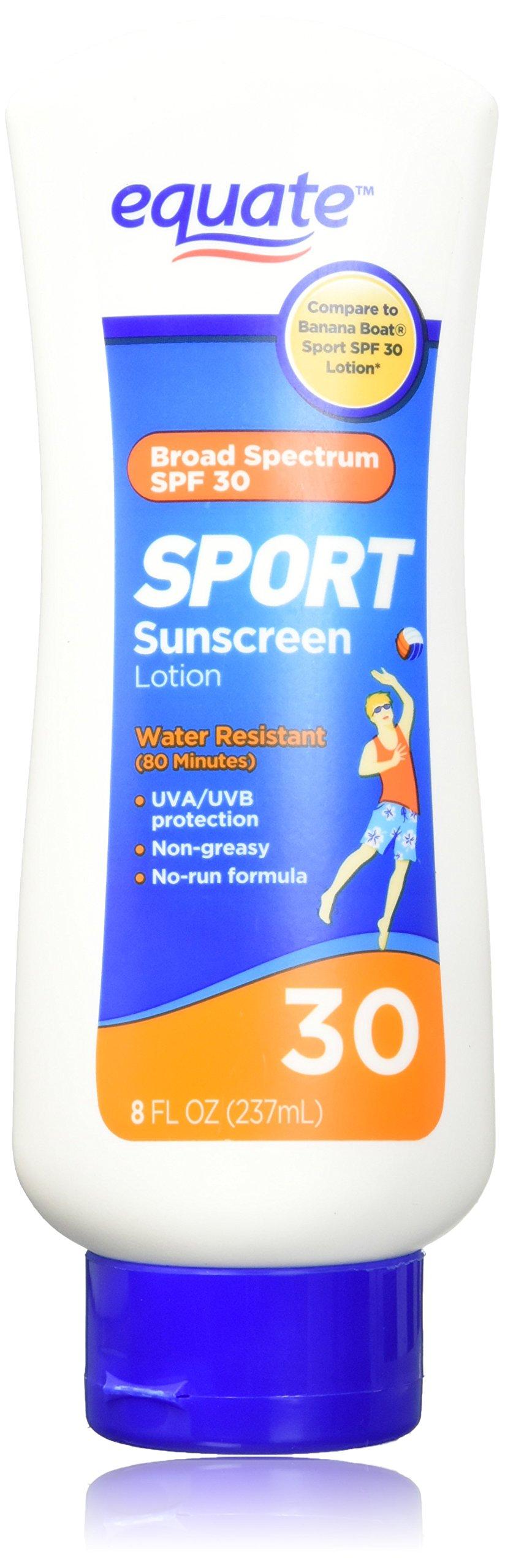 Equate Sport Sunscreen Lotion SPF 30 8oz | Compare to Banana Boat Sport ...