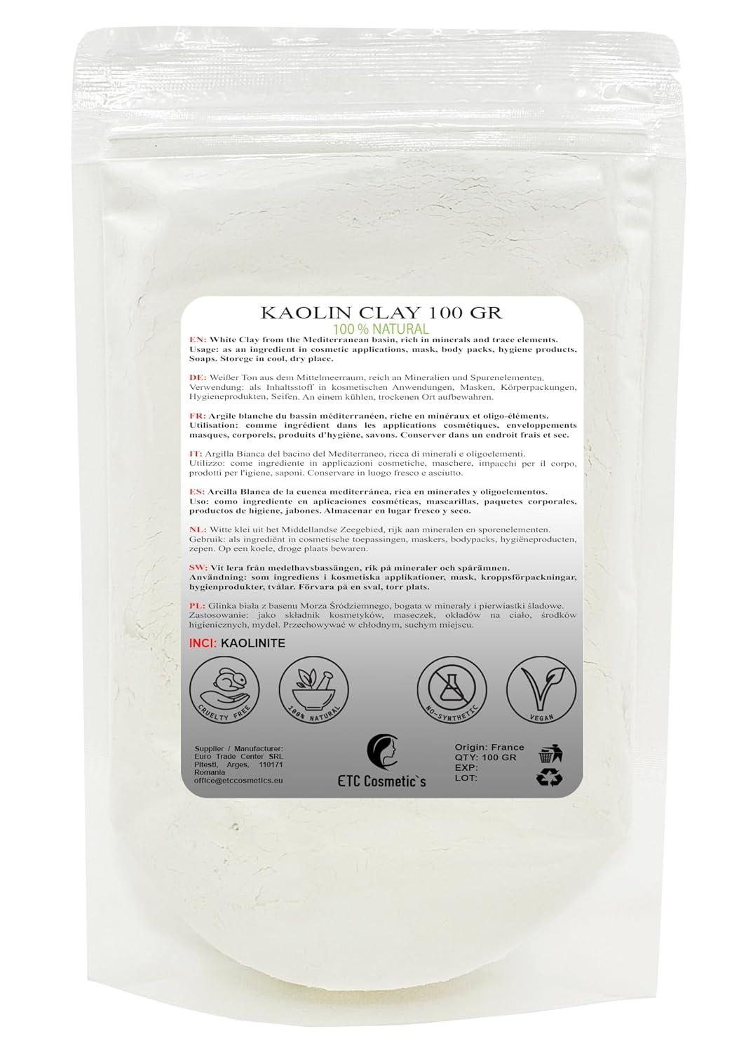 Kaolin Clay 100g - Premium Cosmetic Ingredient for Masks Soaps ...