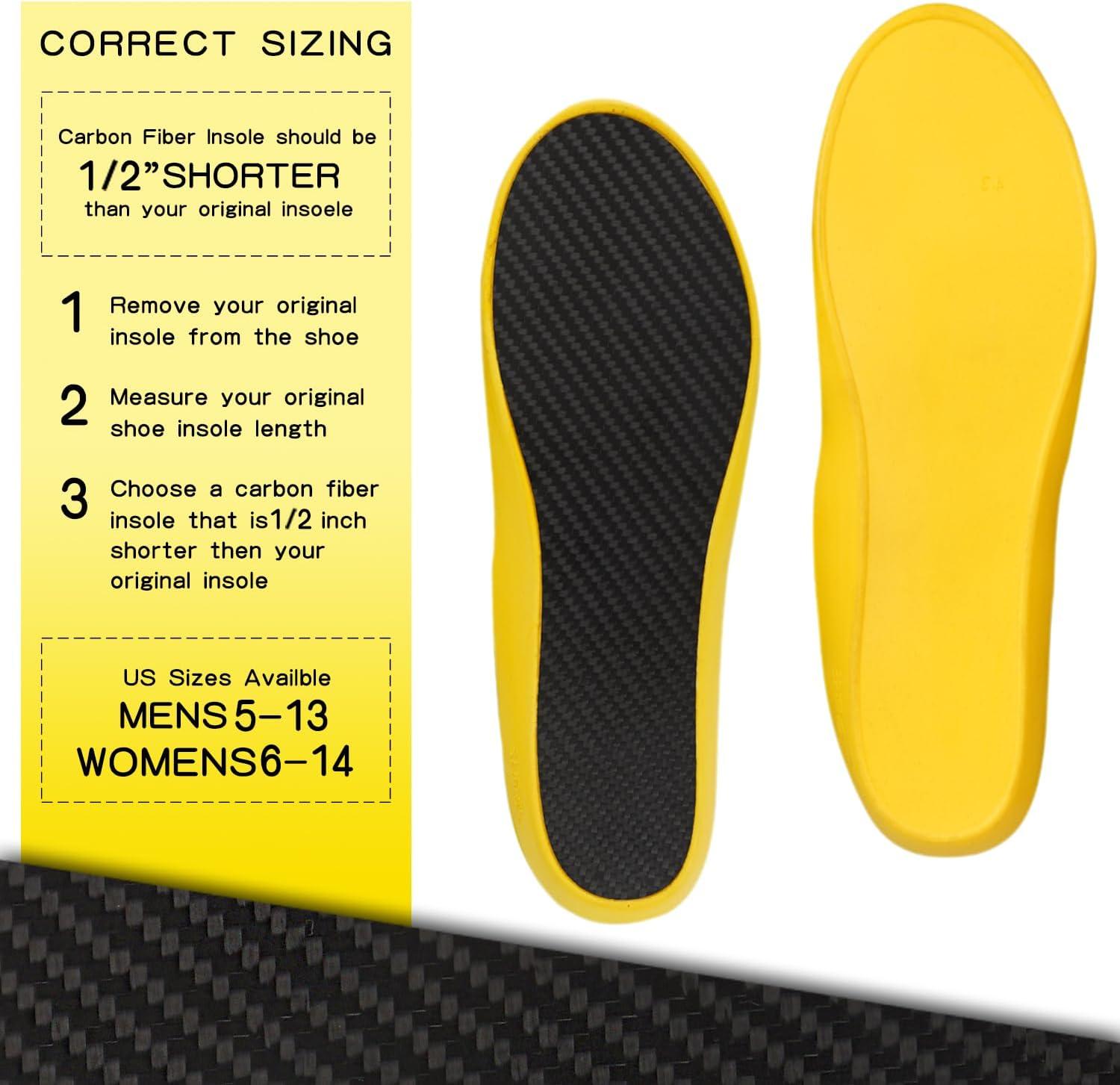 Buy Carbon Fiber Insoles for Arthritis Turf Toe & Foot Pain Relief ...