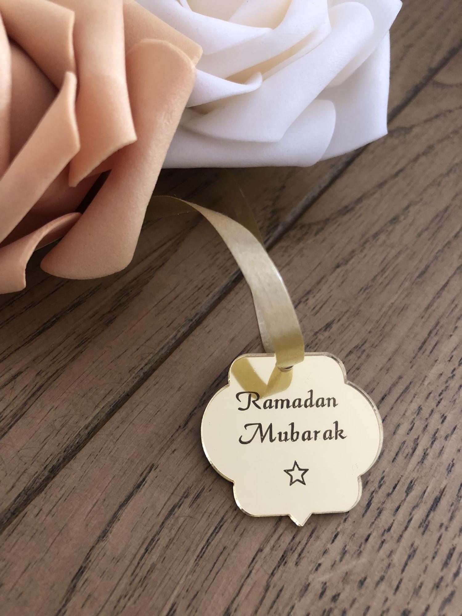 6 Ramadan Mubarak Gift Tags Gold Acrylic Ramadan Gift Tags Ramadan Gift ...