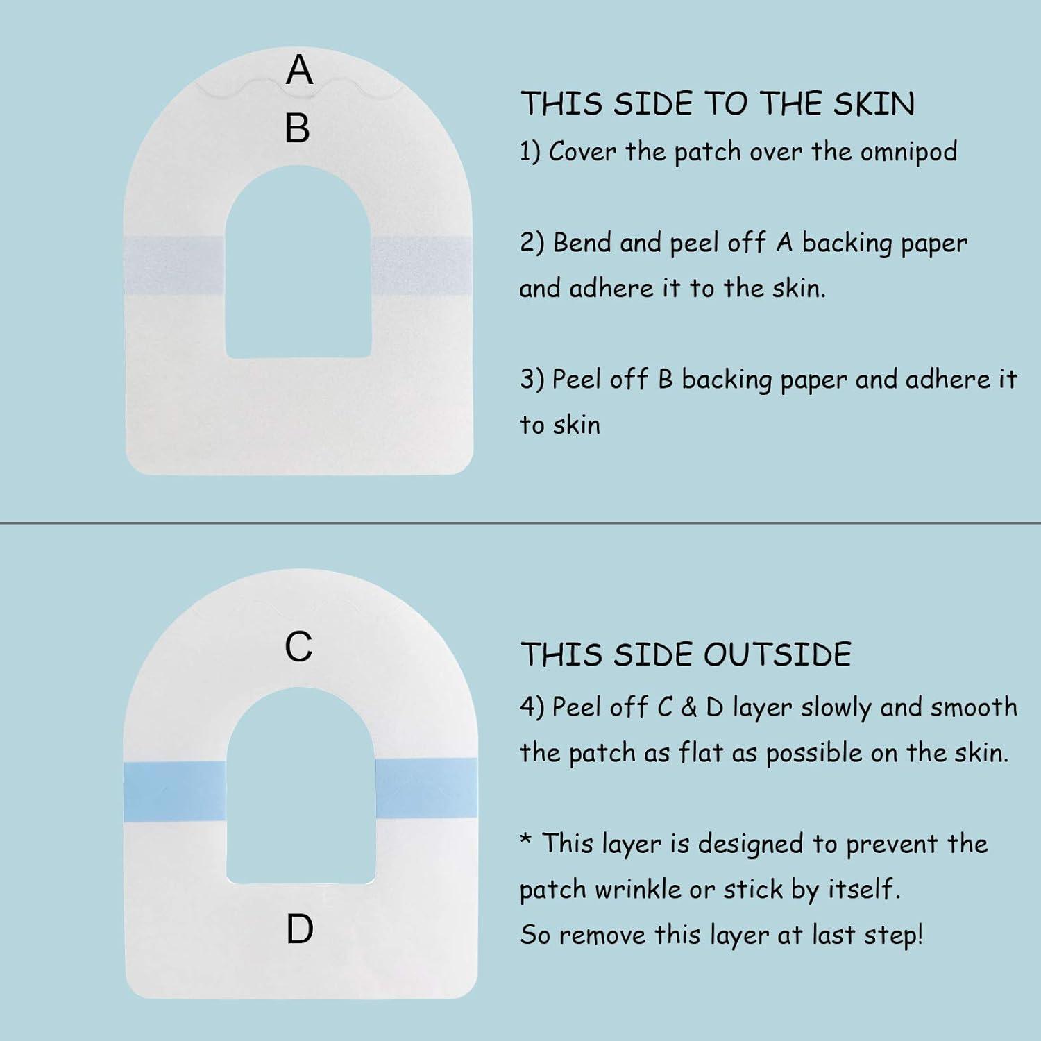 Omnipod Adhesive Patches Waterproof-40 Pack | Transparent Overpatches ...