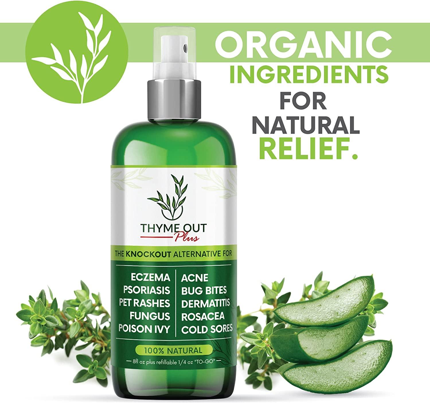 Thyme Out Plus - Eczema, Psoriasis, Acne & Skin Irritation Treatment Spray for Kids & Adults ...
