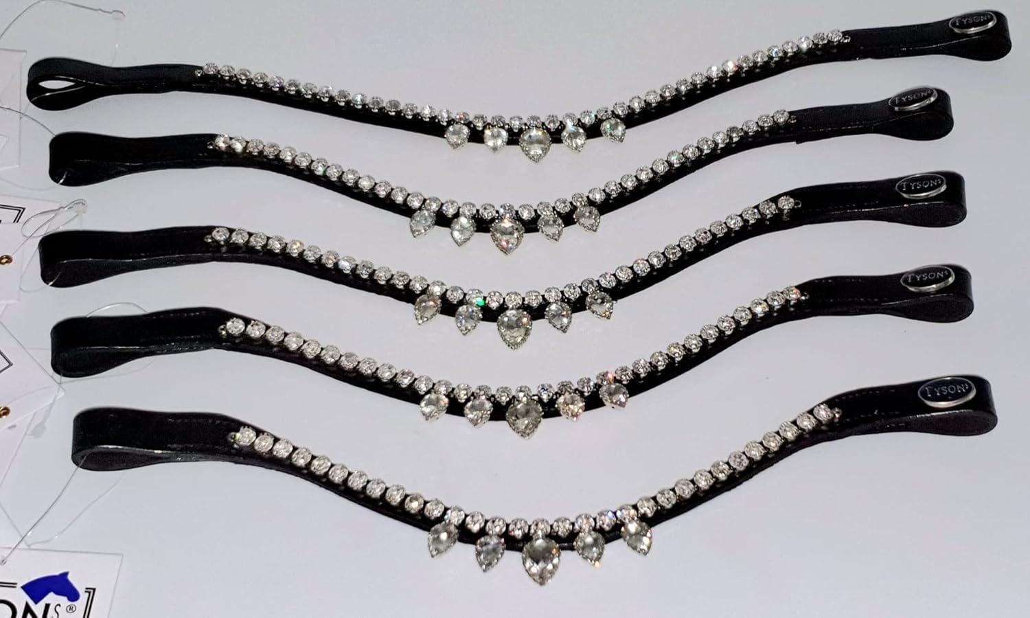 Premium Leather Bridle Headband with Strass & Crystal - Perfect for ...
