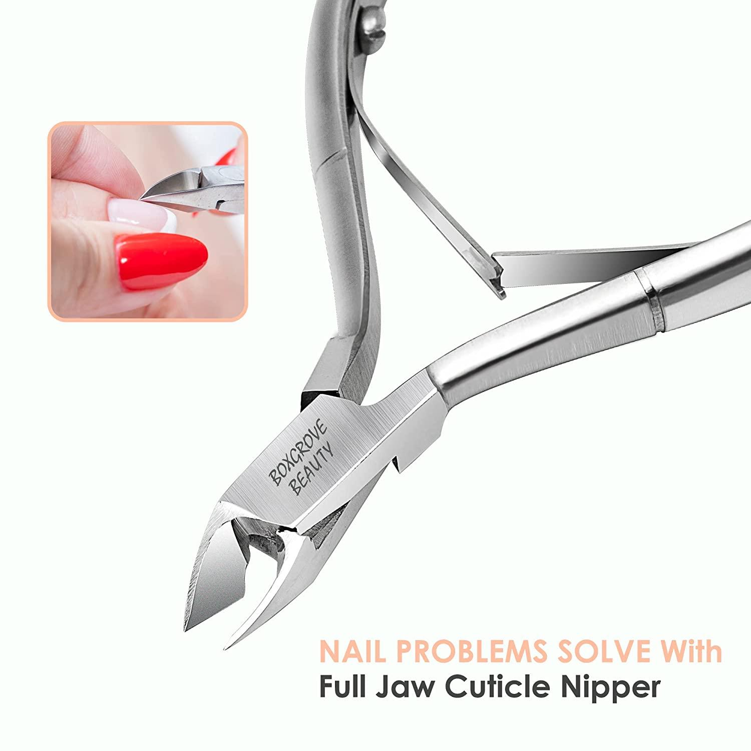Professional Cuticle Cutter & Pusher Trimmer - Nail Care Tool for ...