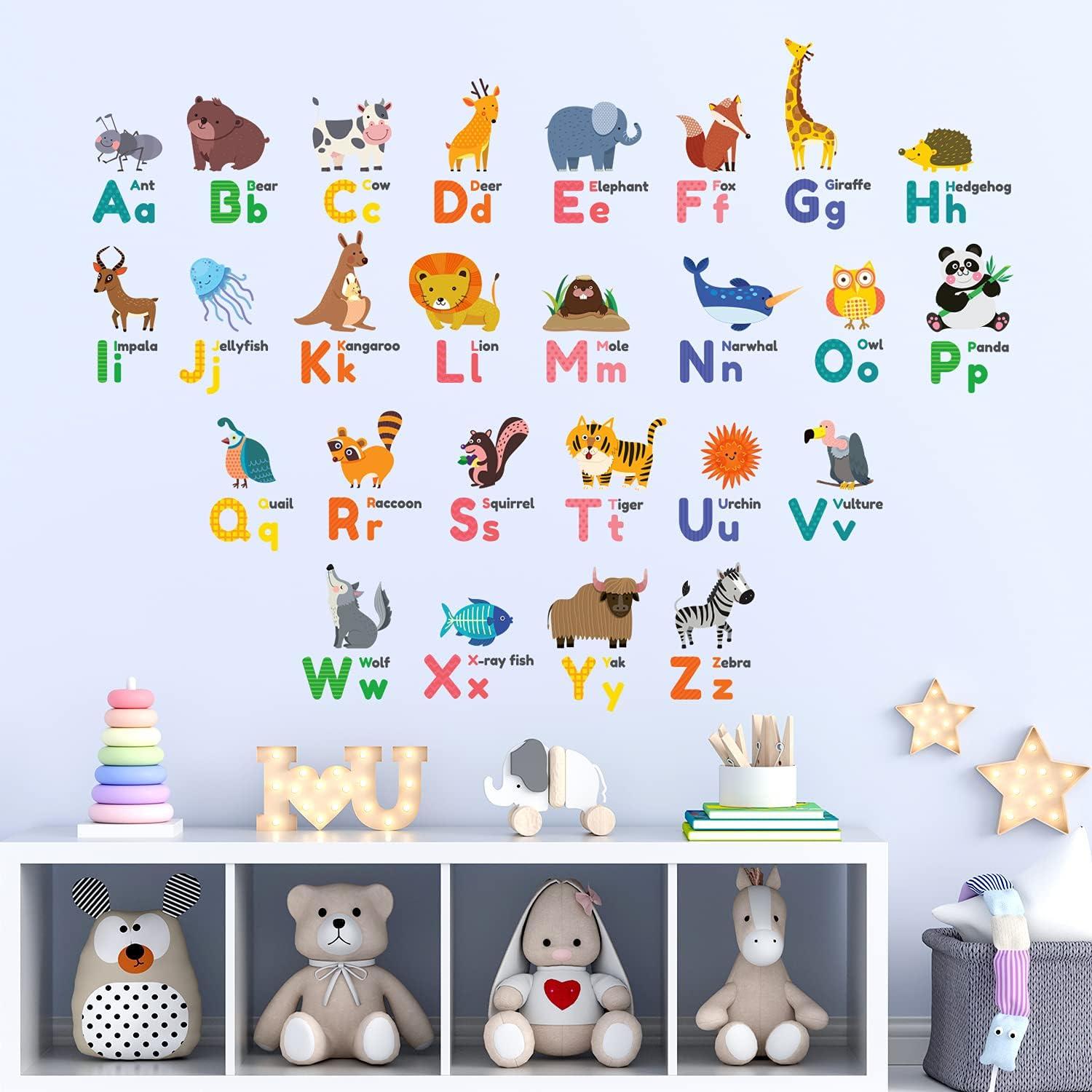 Decowall Colourful Animal Alphabet ABC Kids Wall Stickers - Panda ...