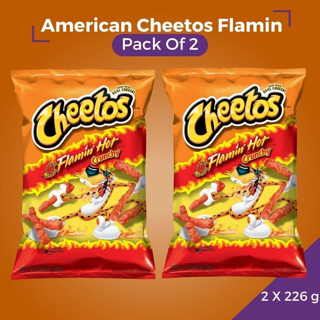 American Cheetos Flamin Hot Crunchy 8oz - 226g - (Pack of 2) - Original ...