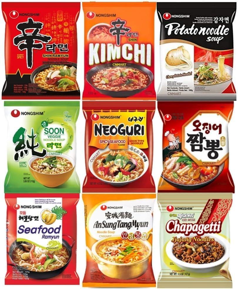 Korean Instant Noodles Ramen Variety Bundle & Chopsticks - Samyang ...