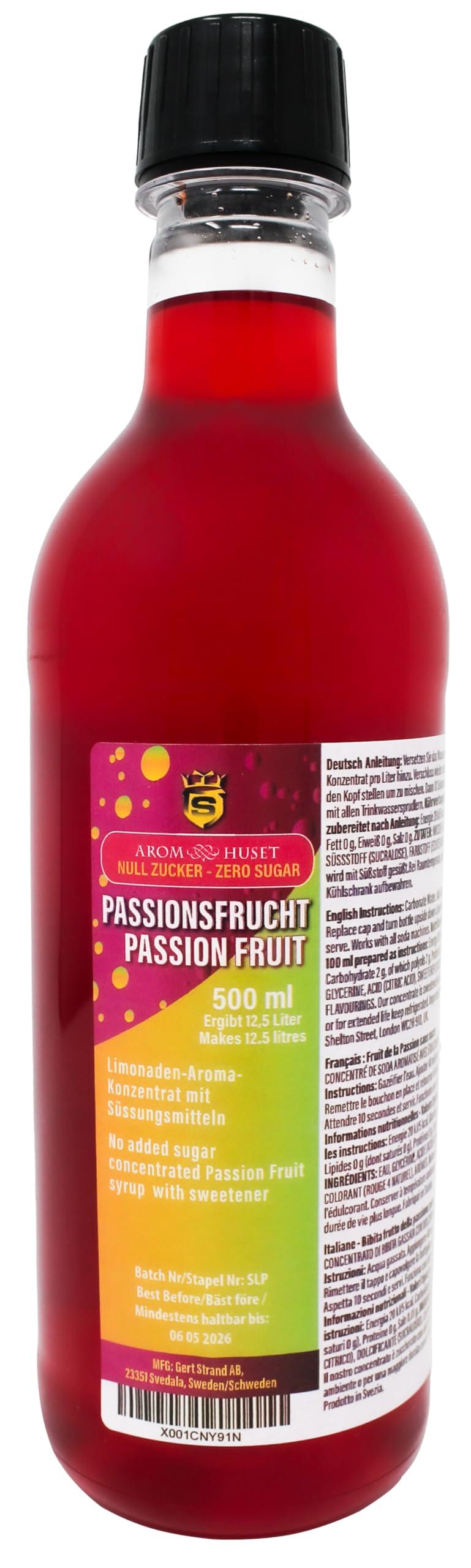 Zero Sugar Passion Fruit Soda Syrup Concentrate 500 ml from Aromhuset ...