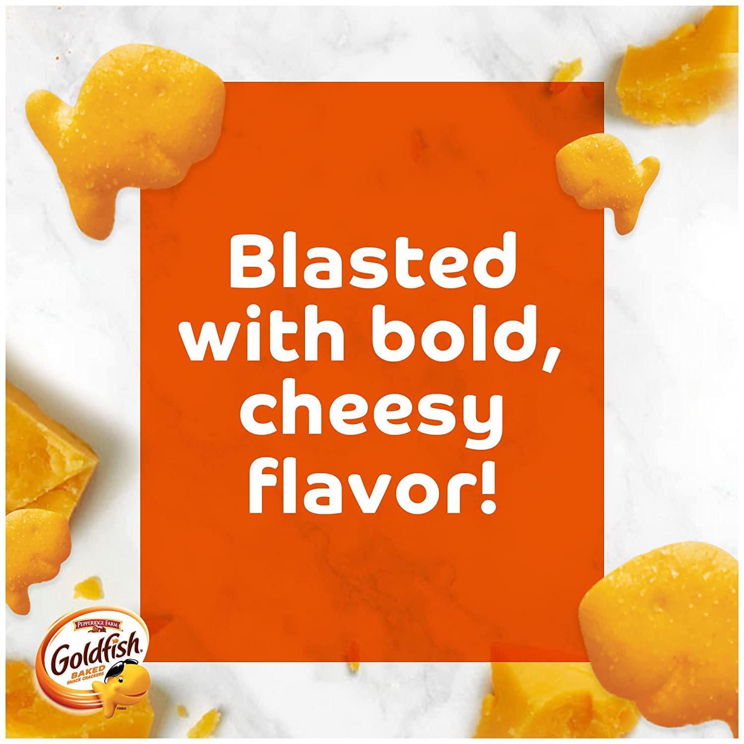 Goldfish Flavor Blasted Xtra Cheddar Crackers - Family Size 10 oz Bag ...