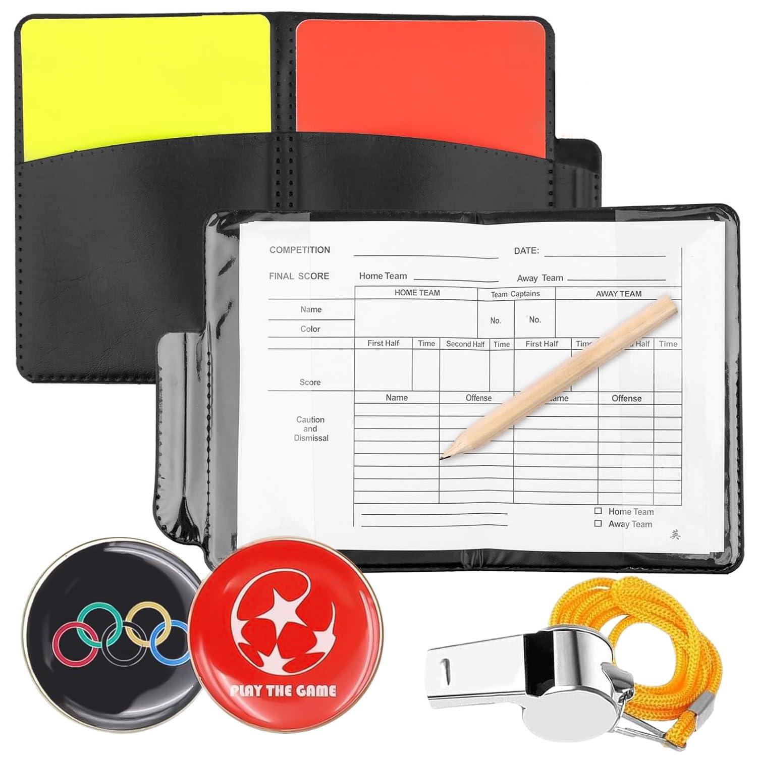 Complete Referee Set for Football & Basketball | Yellow & Red Cards ...