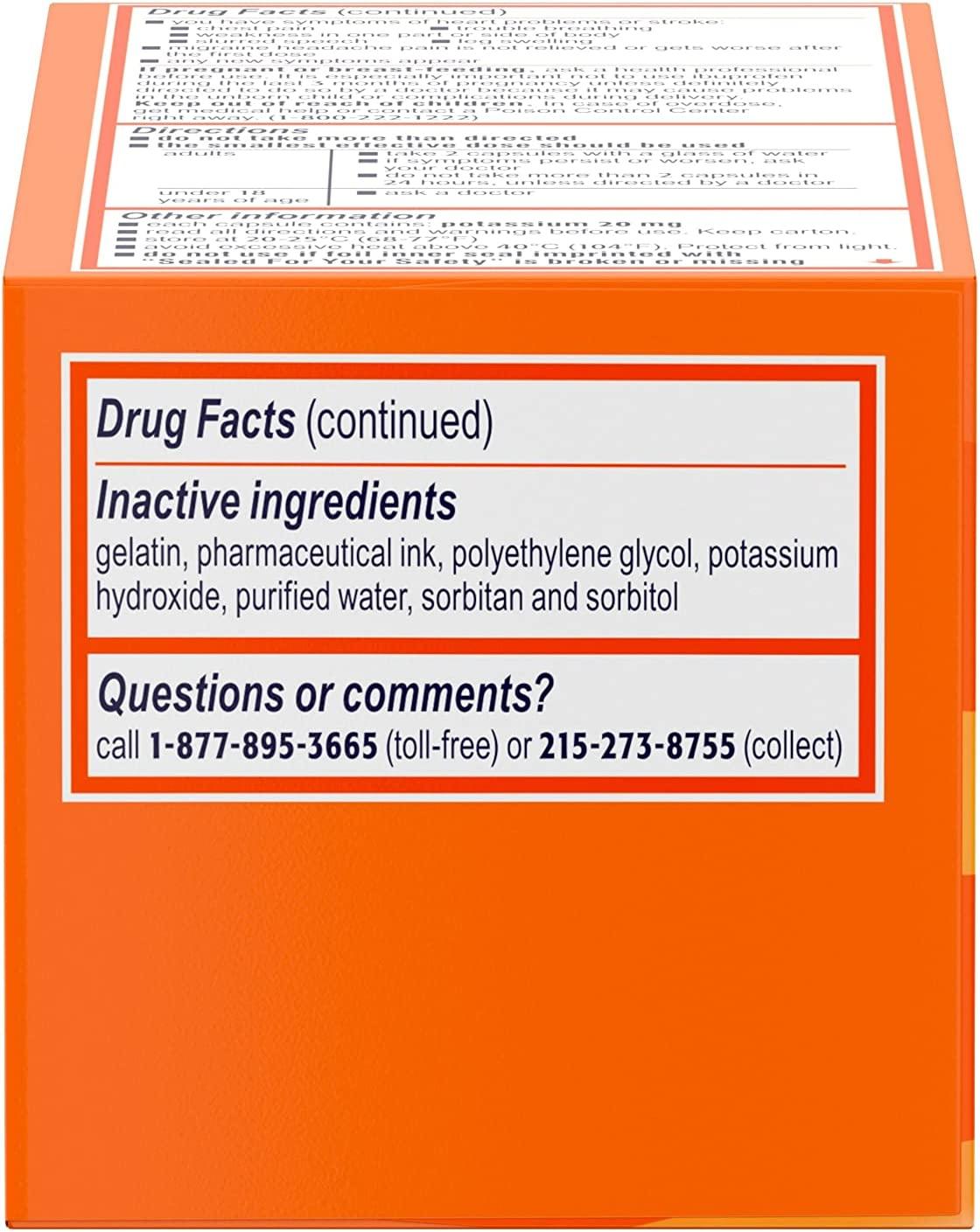 Motrin IB Migraine Liquid Gel Caps, Ibuprofen 200 mg, Migraine Relief ...