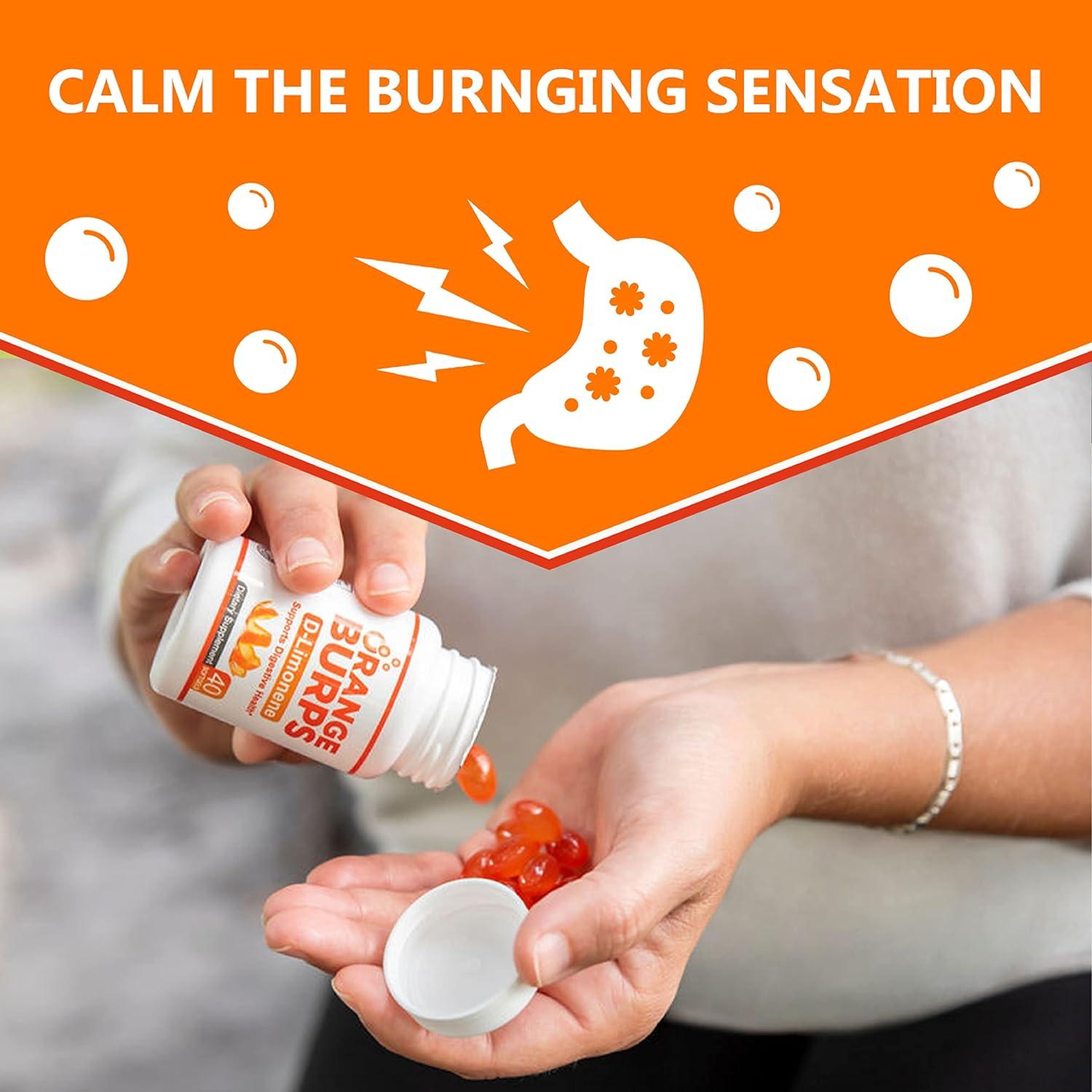 Orange Burps D-Limonene Softgels | Digestive Health Supplement | Non ...