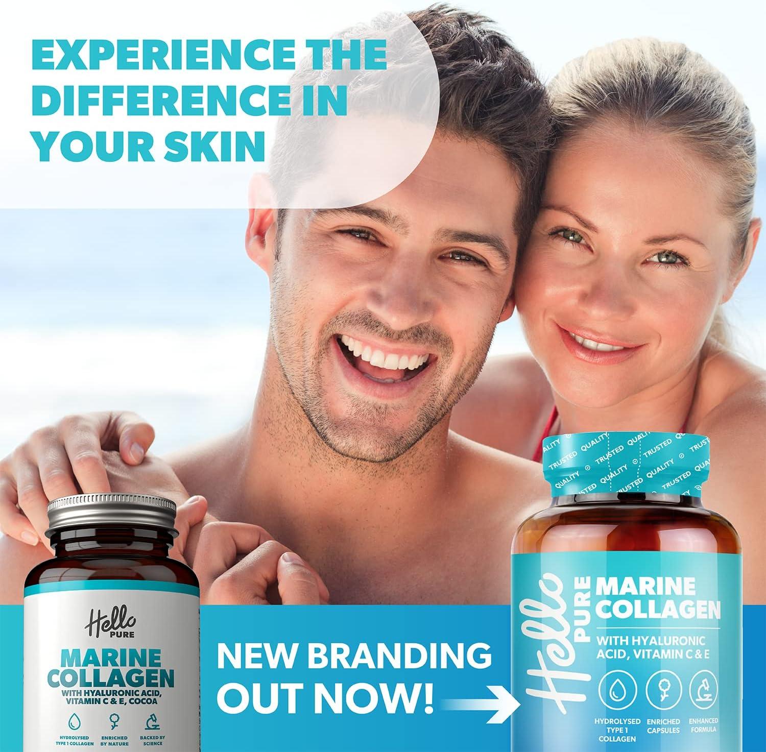 Marine Collagen Capsules 1855mg - Enriched with Hyaluronic Acid ...