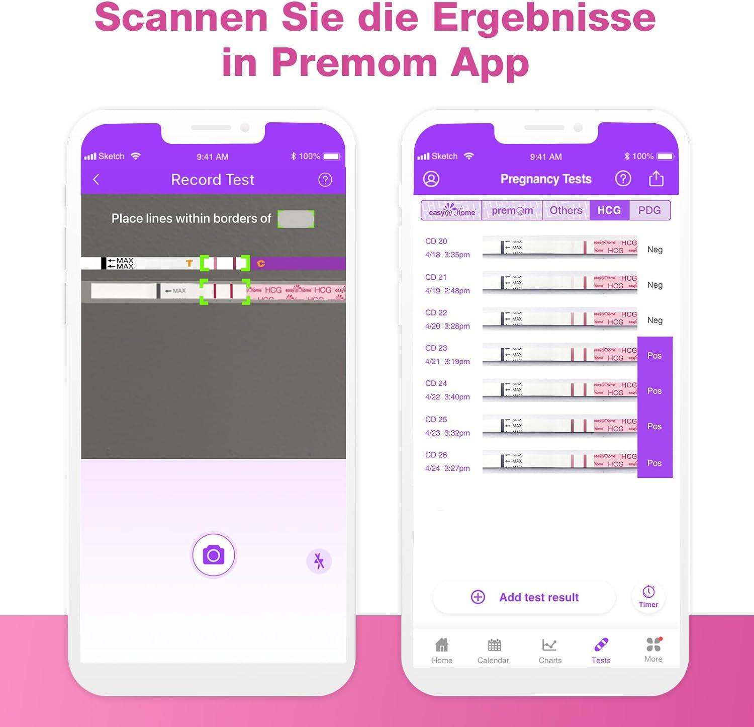 Easy Home 40 Pack Early Pregnancy Test Strips - Highly Accurate 10 mIU ...