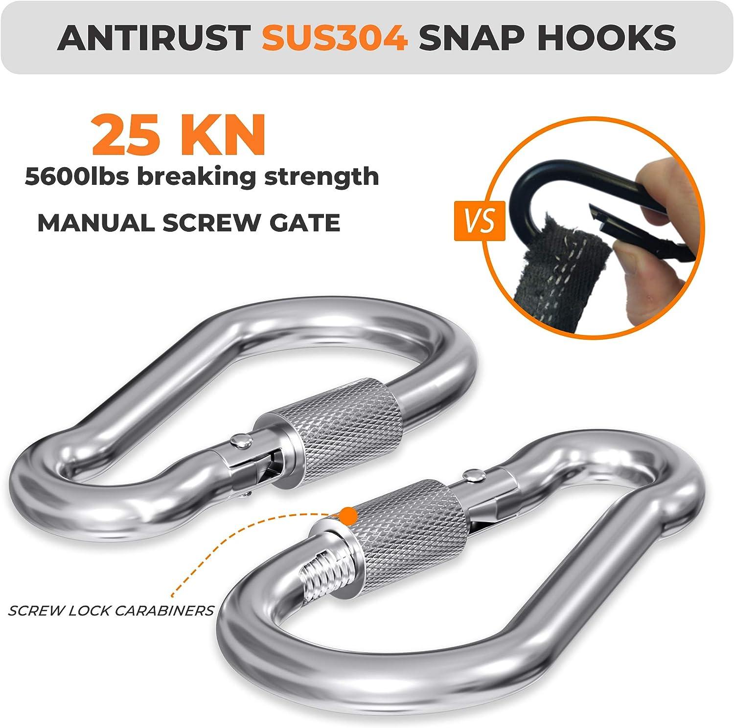 YARKOR Swing Swivel 30KN - 360 Rotational Safety Device for Tree Swing ...