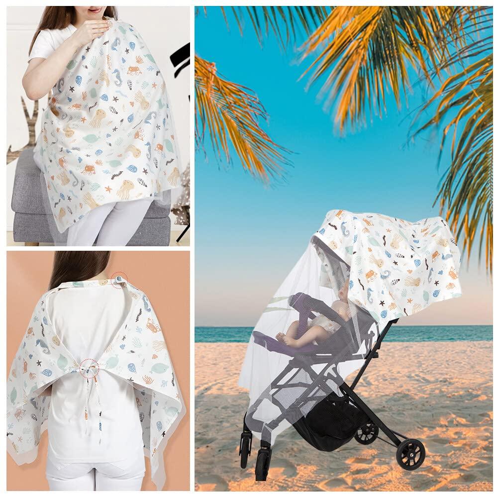 2-Piece Breastfeeding Cover - Cotton Privacy Screen & Multi-Purpose ...