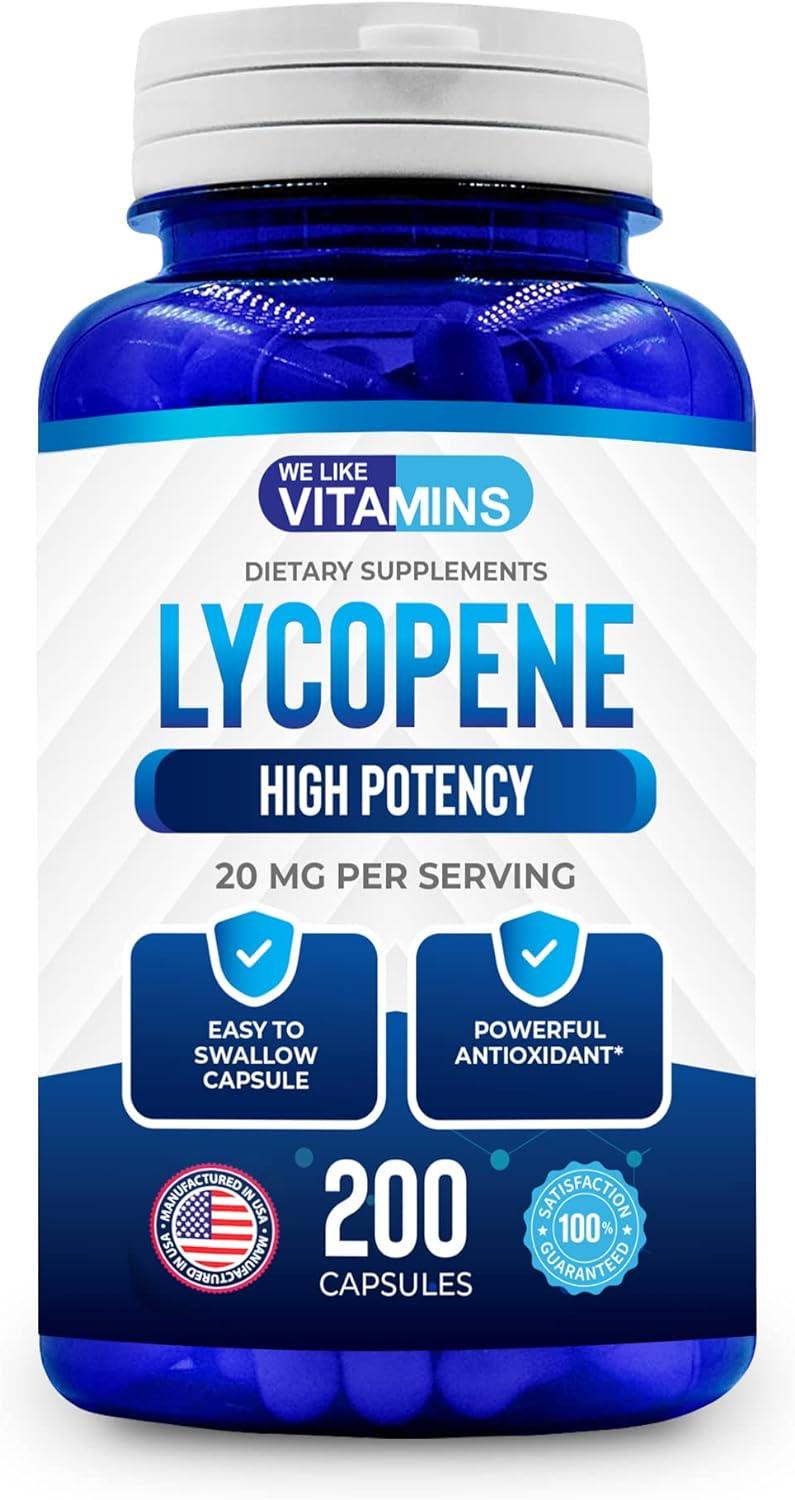 Lycopene 20mg - 200 Capsules - Super Antioxidant for Immune and ...