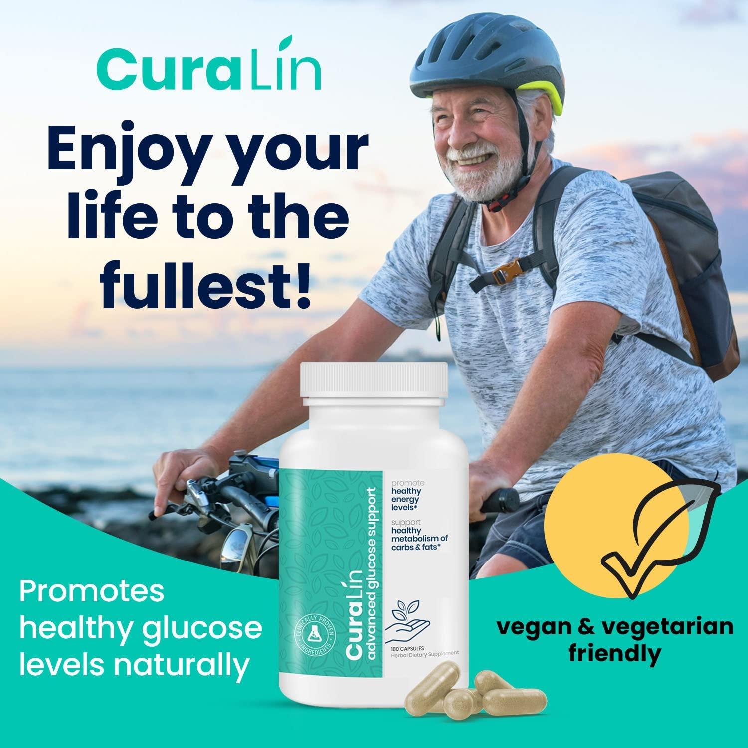 CuraLife CuraLin Blood Sugar Support Supplement - 180 Capsules