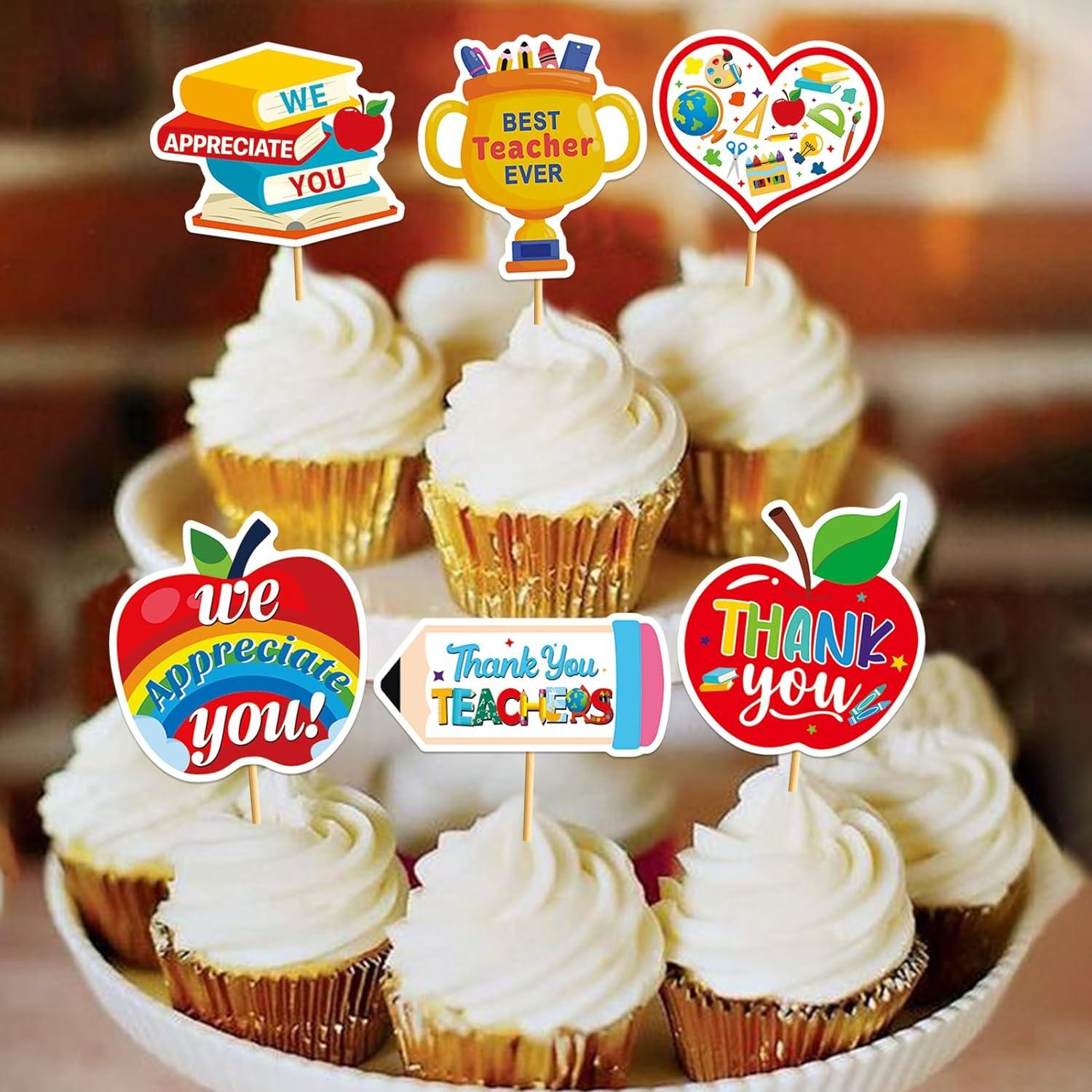 Thank heart Cupcake Toppers Grocery & Gourmet Food Pantry Staples ...