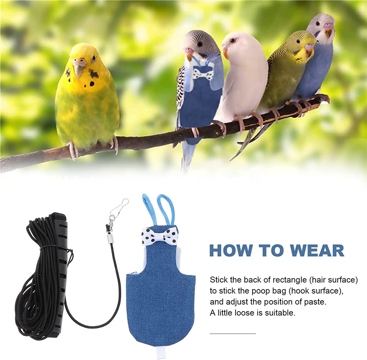 TEHAUX Bird Diaper Harness | Parrot Flight Suit | Cockatiel Costume ...