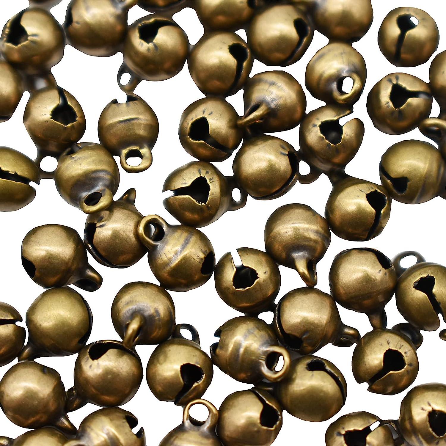 Maydahui 200PCS Mini Jingle Bell 1/4 Inches Vintage Bronze Beads for ...