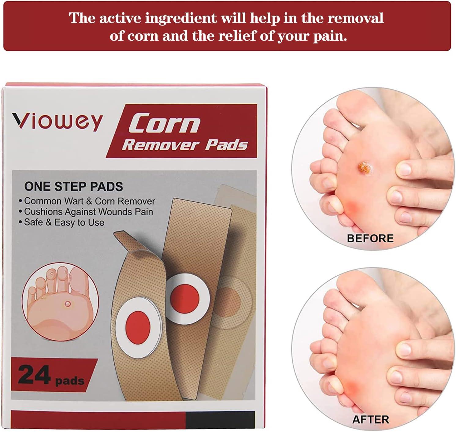 Viowey 24Pads Corn Remover Pads Wart Remover Foot Corn Remover Patch ...